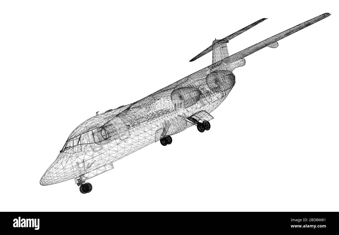 Commercial Airliner, Jet,body structure, wire model Stock Photo - Alamy