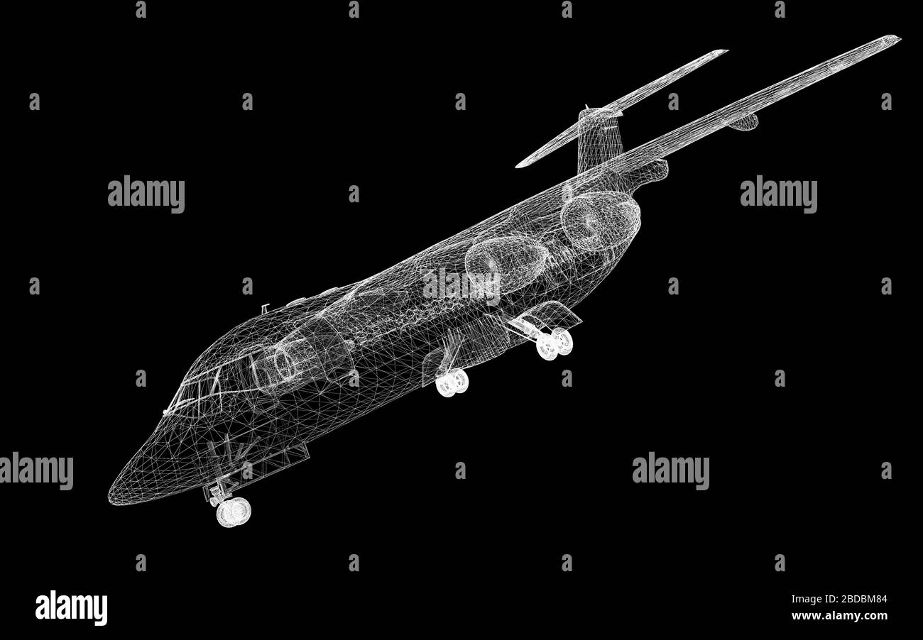 Commercial Airliner, Jet,body structure, wire model Stock Photo - Alamy