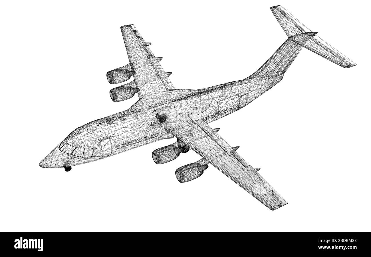 Commercial Airliner, Jet,body structure, wire model Stock Photo - Alamy
