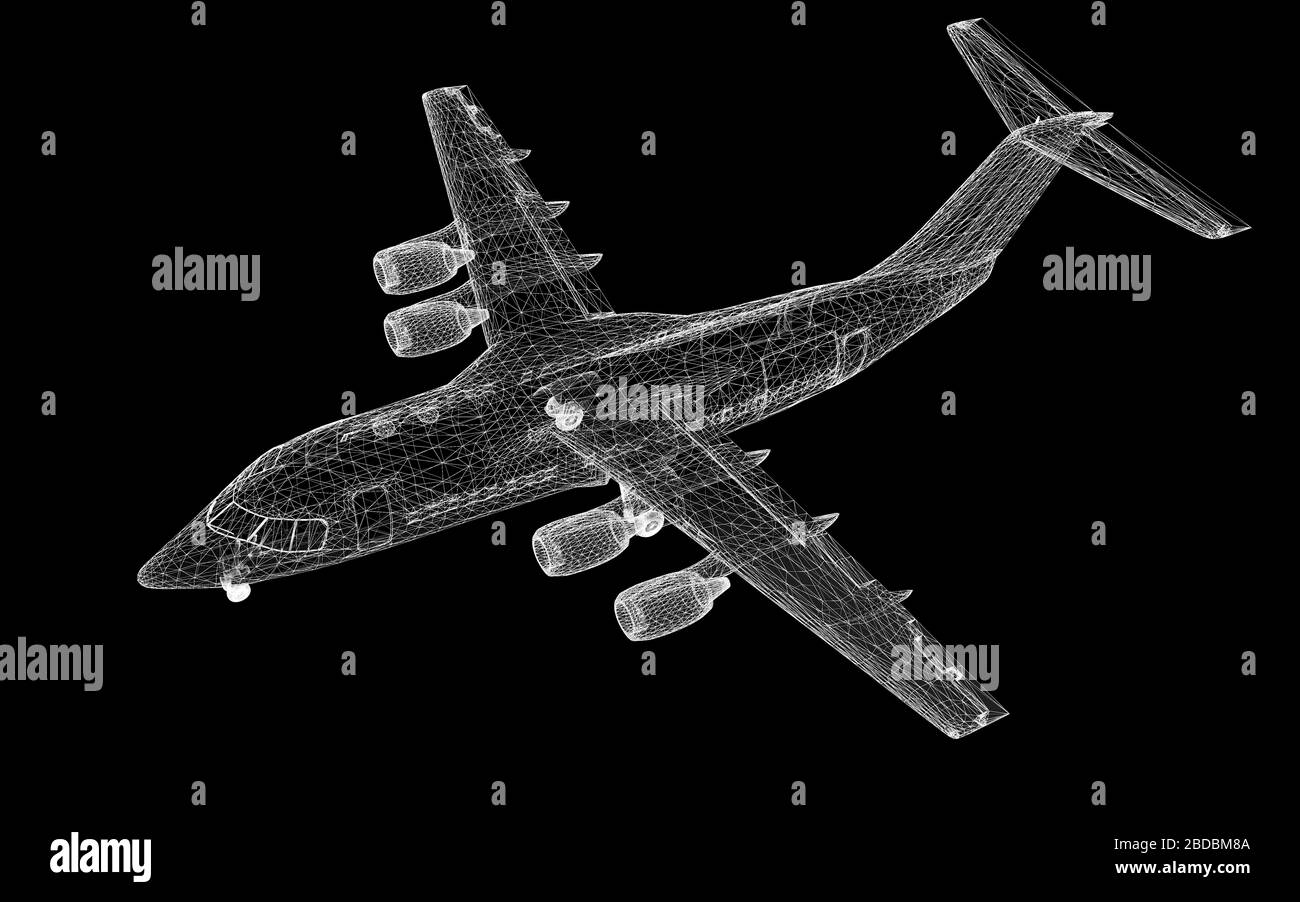 Commercial Airliner, Jet,body structure, wire model Stock Photo - Alamy