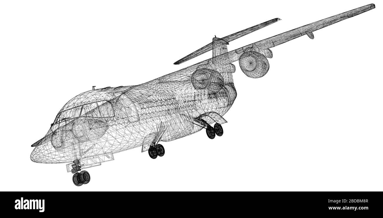 Commercial Airliner, Jet,body structure, wire model Stock Photo - Alamy