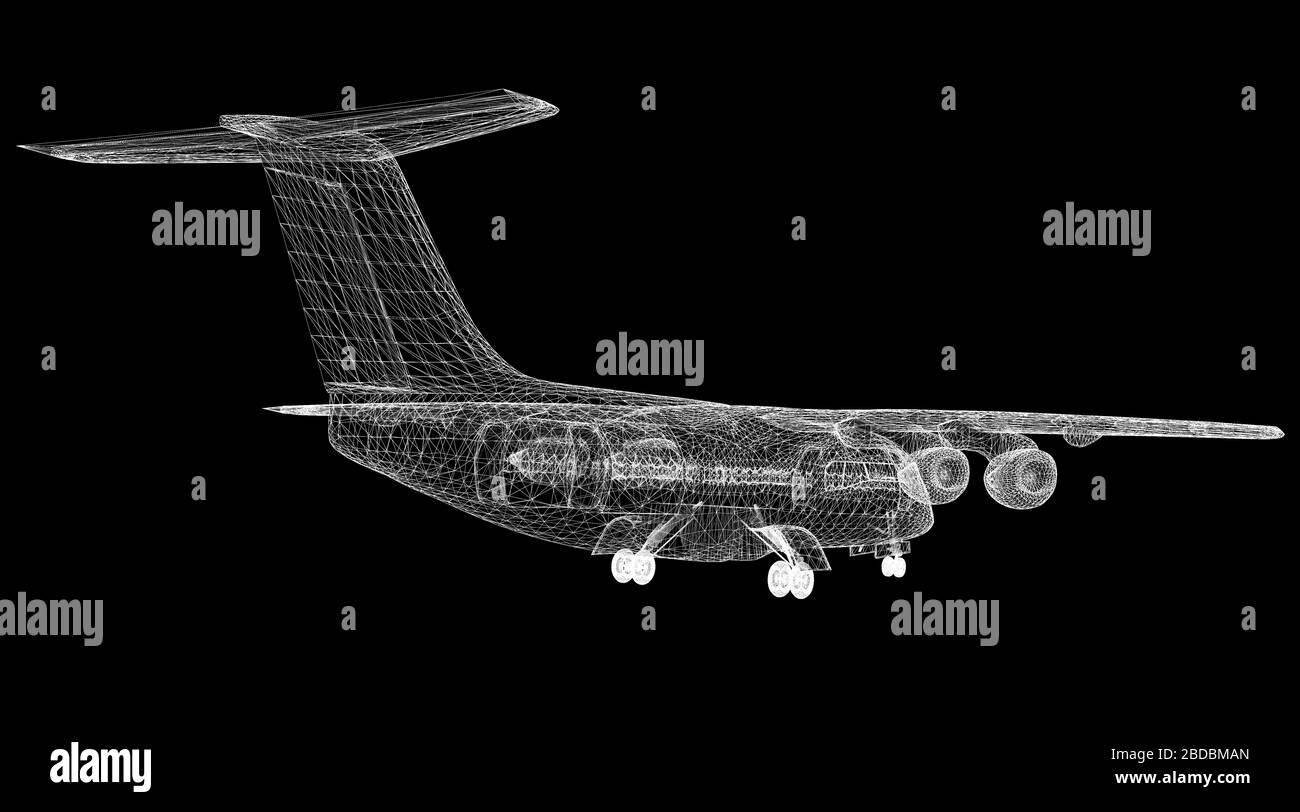 Commercial Airliner, Jet,body structure, wire model Stock Photo - Alamy