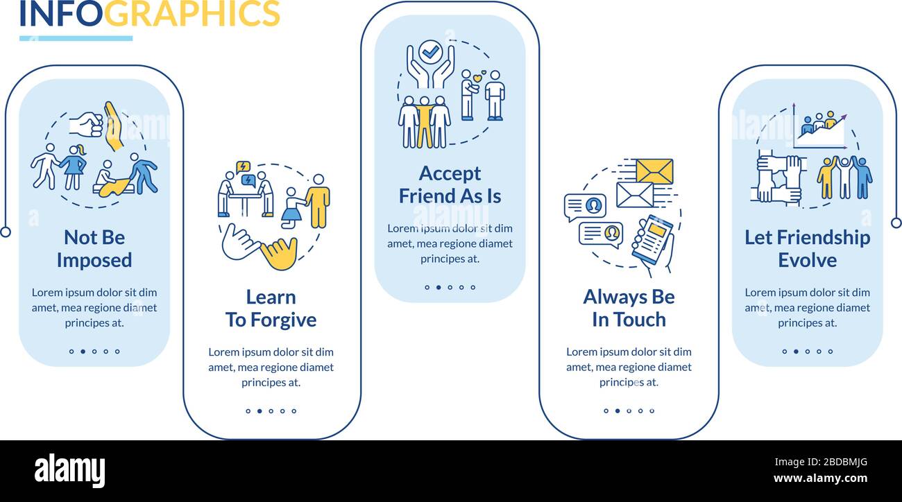 Friends relationship advices vector infographic template. Let ...