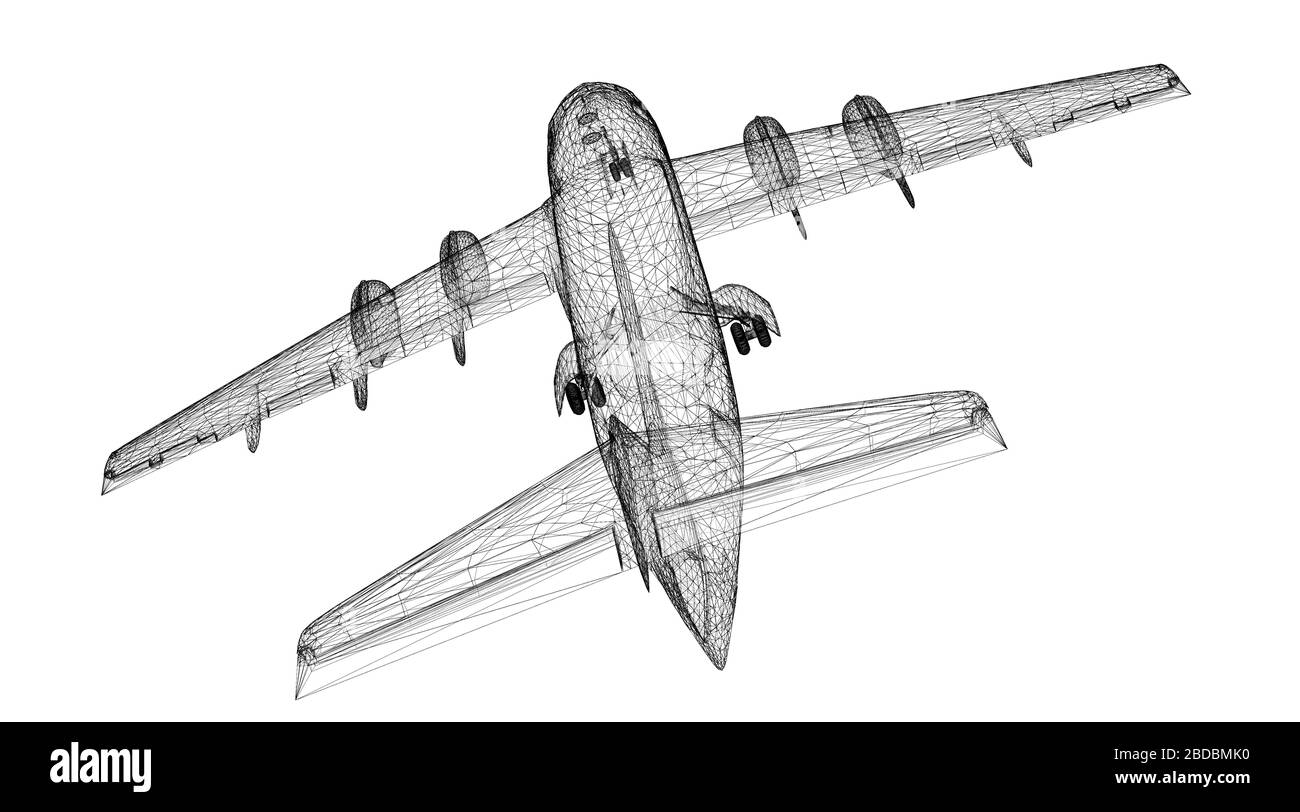 Commercial Airliner, Jet,body structure, wire model Stock Photo - Alamy