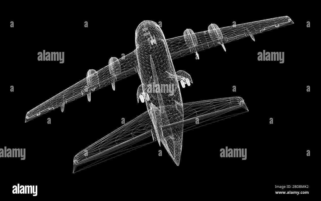 Commercial Airliner, Jet,body structure, wire model Stock Photo - Alamy