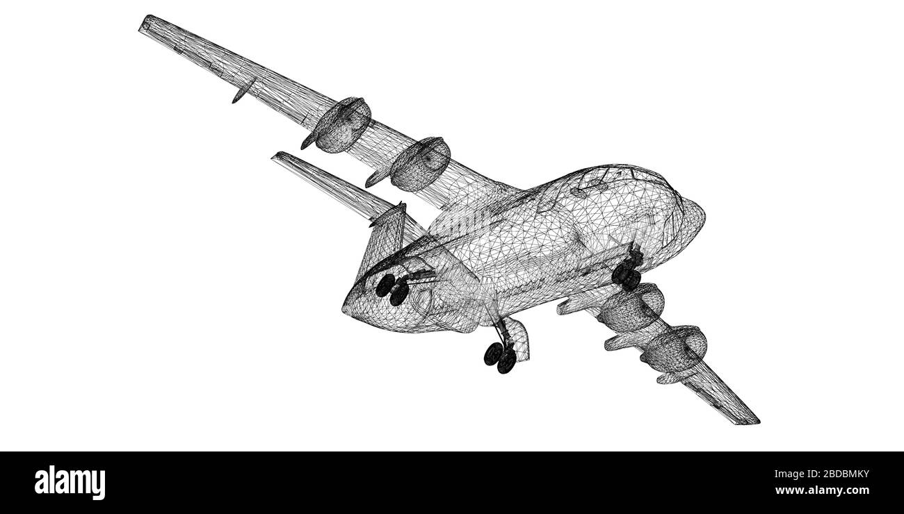 Commercial Airliner, Jet,body structure, wire model Stock Photo - Alamy
