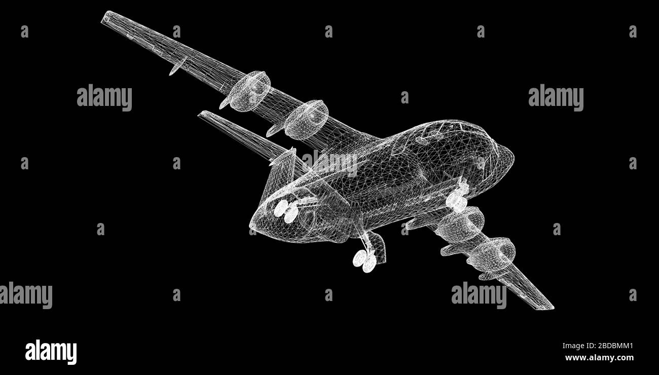 Commercial Airliner, Jet,body structure, wire model Stock Photo - Alamy