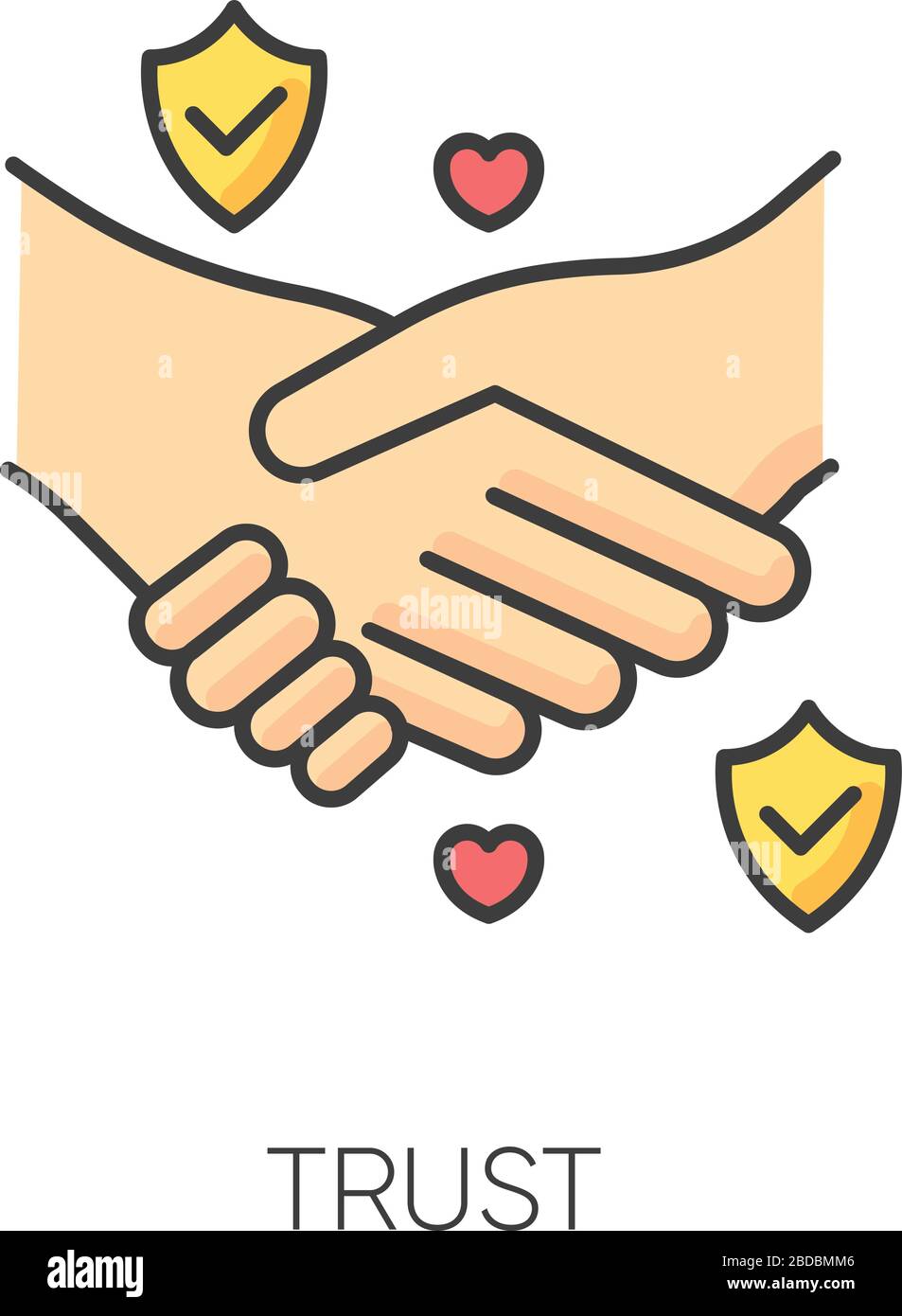 Trust RGB color icon. Strong friendship, reliable partnership and ... Trust RGB color icon. Strong friendship, reliable partnership and ...