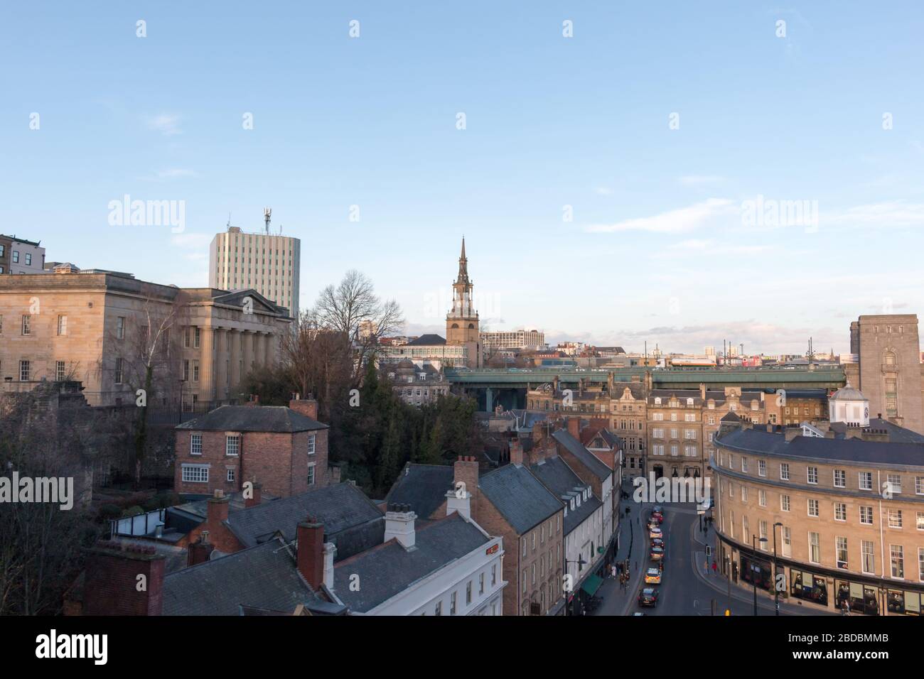 Cityscape of Newcastle upon Tyne, the most populous city in the North ...
