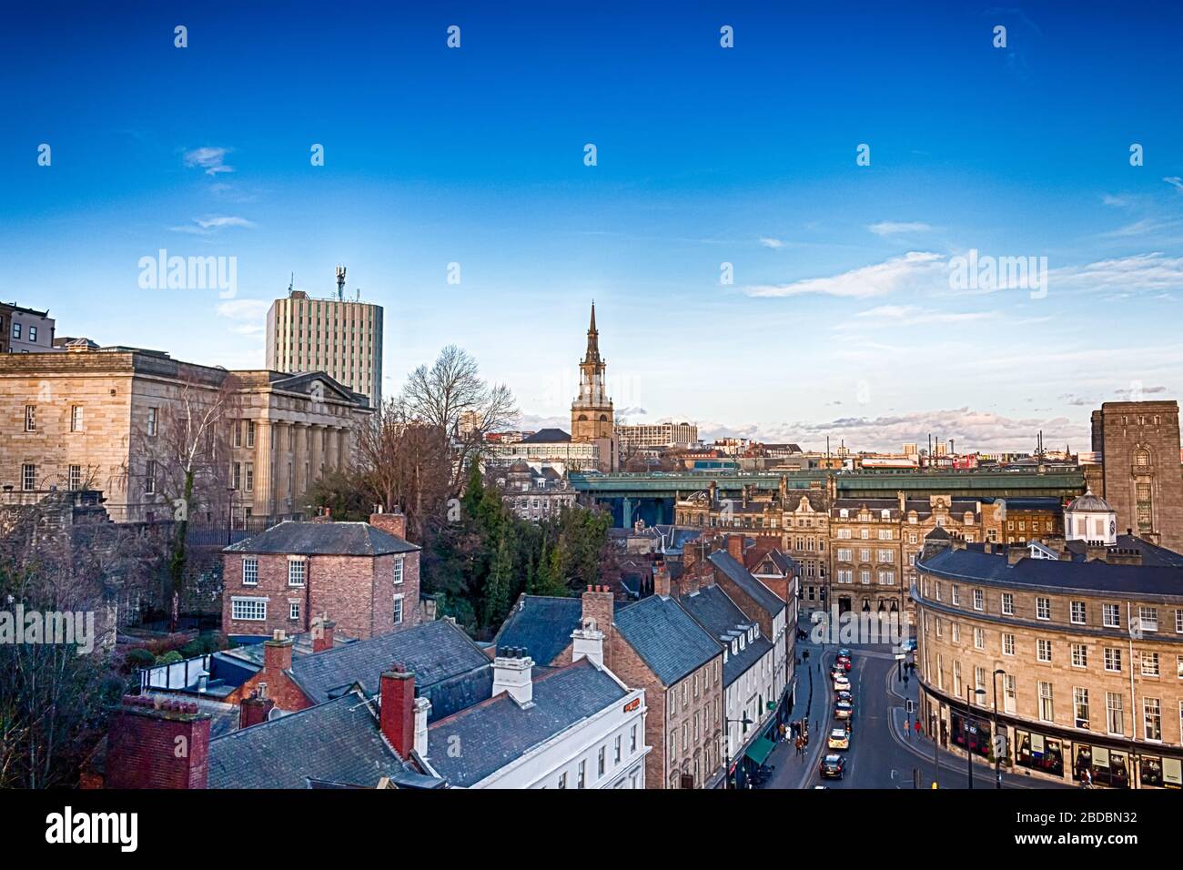 Cityscape of Newcastle upon Tyne, the most populous city in the North ...