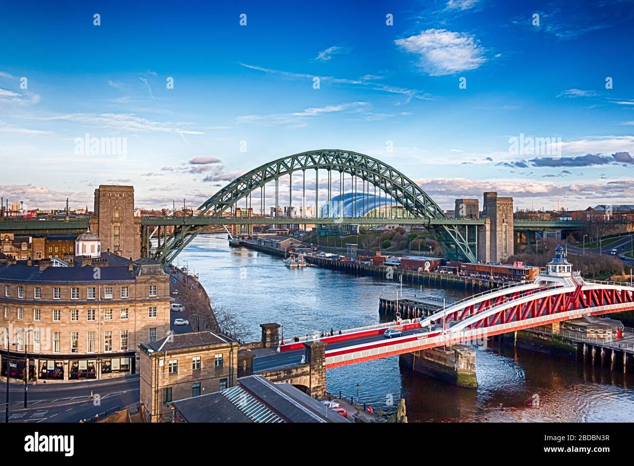 Cityscape of Newcastle upon Tyne, the most populous city in the North ...