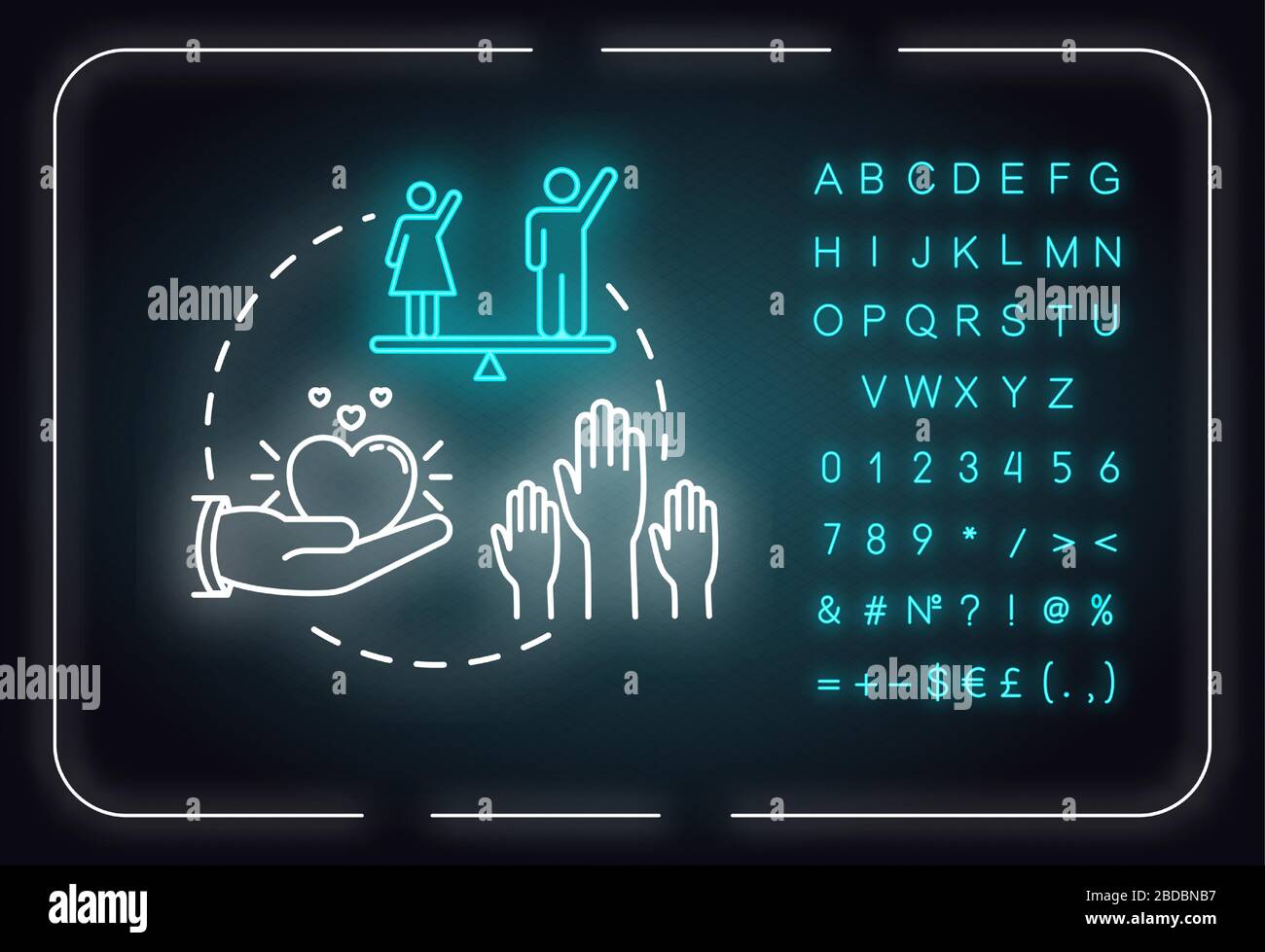 Respect other opinions neon light concept icon. Understand and accept ...