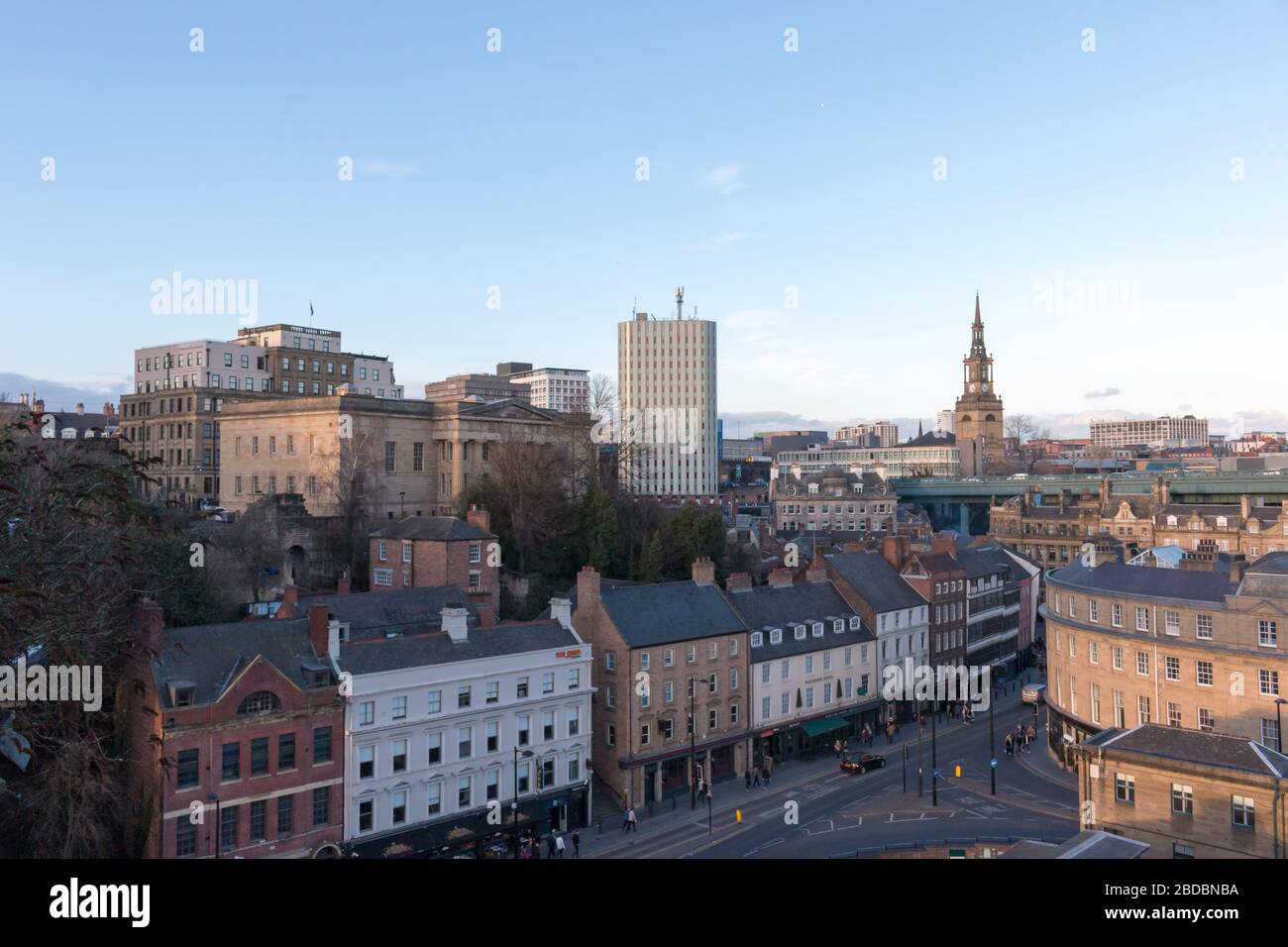 Cityscape of Newcastle upon Tyne, the most populous city in the North ...