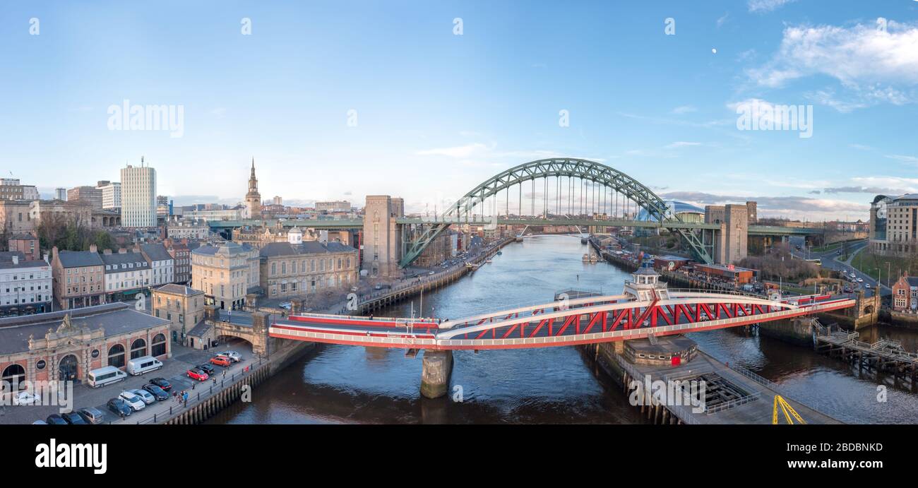 Cityscape of Newcastle upon Tyne, the most populous city in the North ...