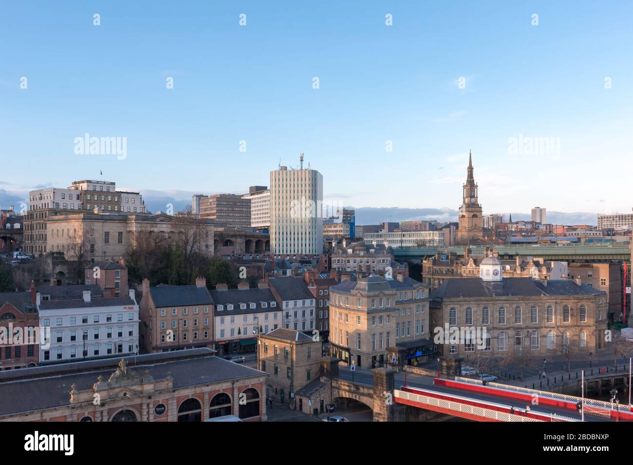 Cityscape of Newcastle upon Tyne, the most populous city in the North ...