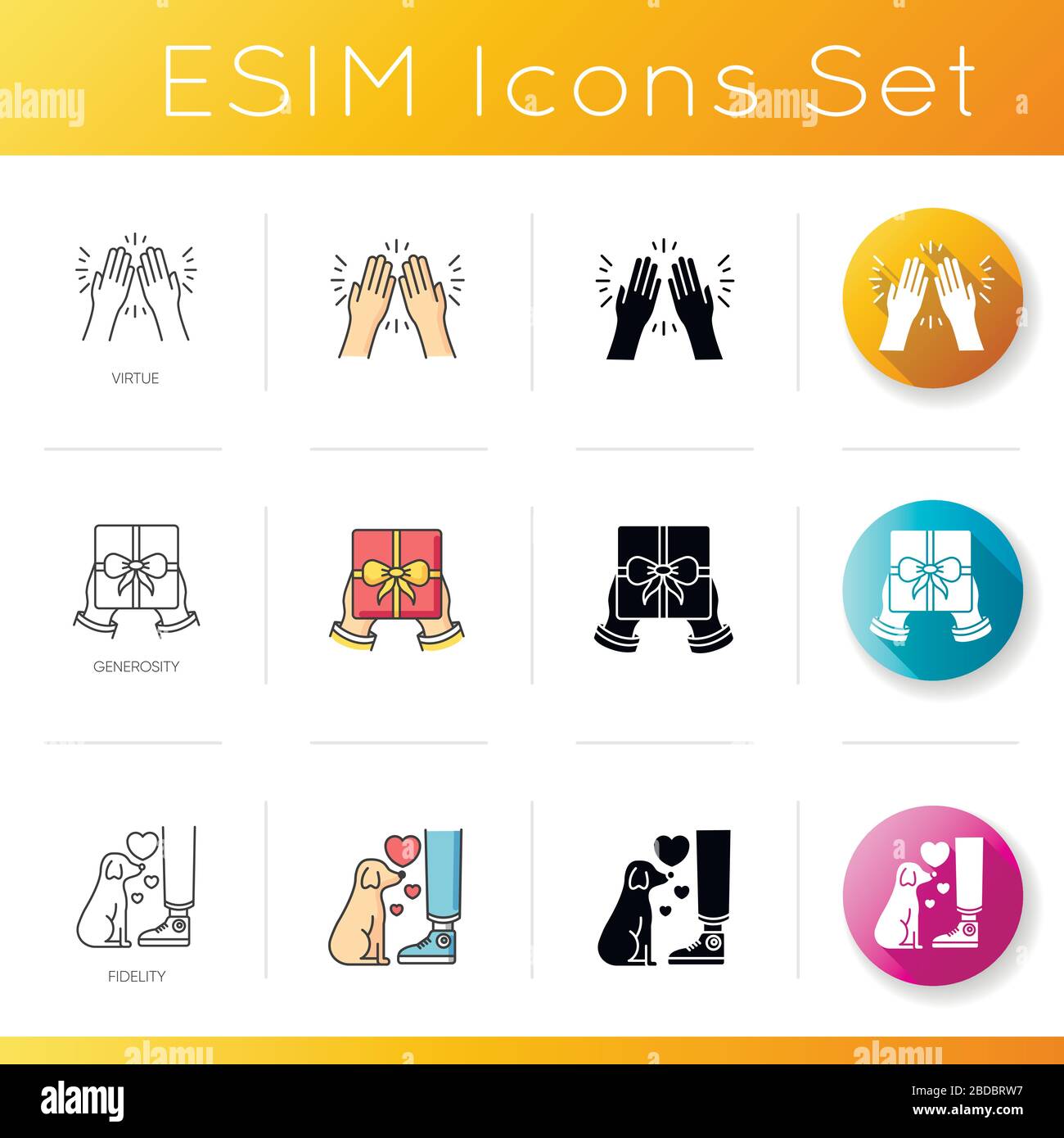 Friends togetherness icons set. Linear, black and RGB color styles ...