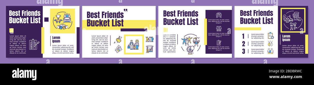 Best friends bucket list brochure template. Activities and things to do ...