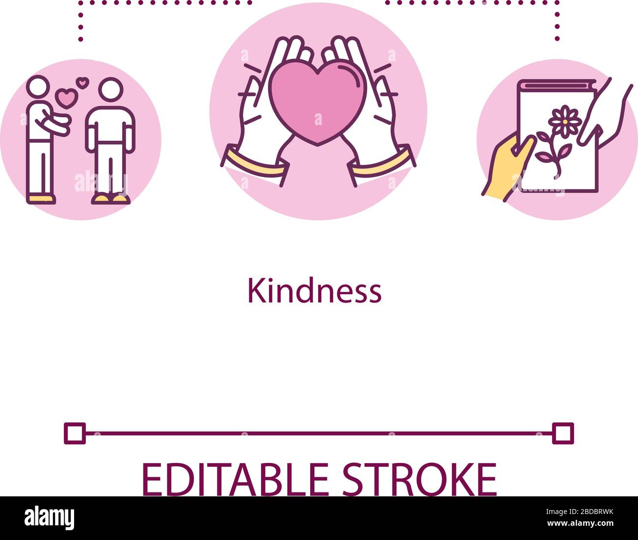 Kindness concept icon. Sincerity and generosity. People moral support ...
