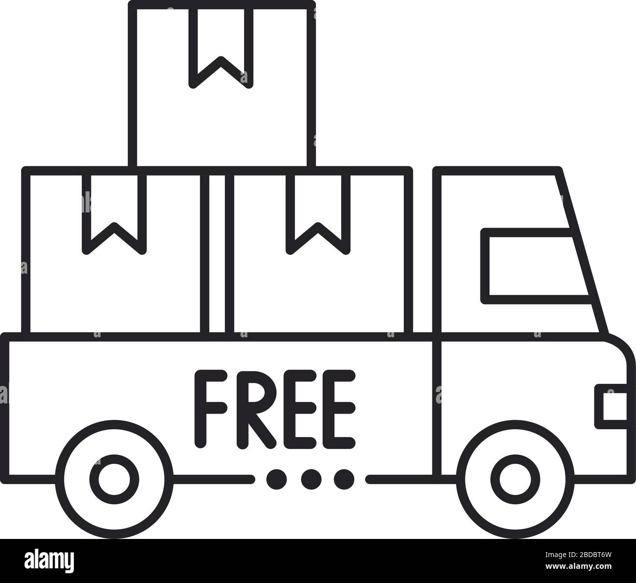 car of delivery free line style icon Stock Vector Image & Art - Alamy