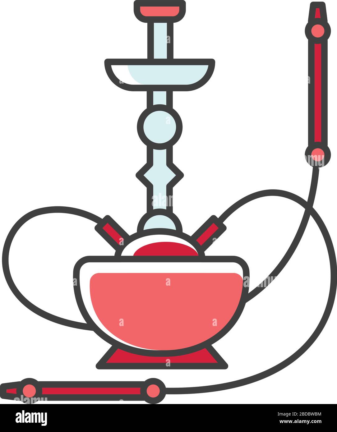 Hookah RGB red color icon. Sheesha house. Nargile lounge. Odor from ...