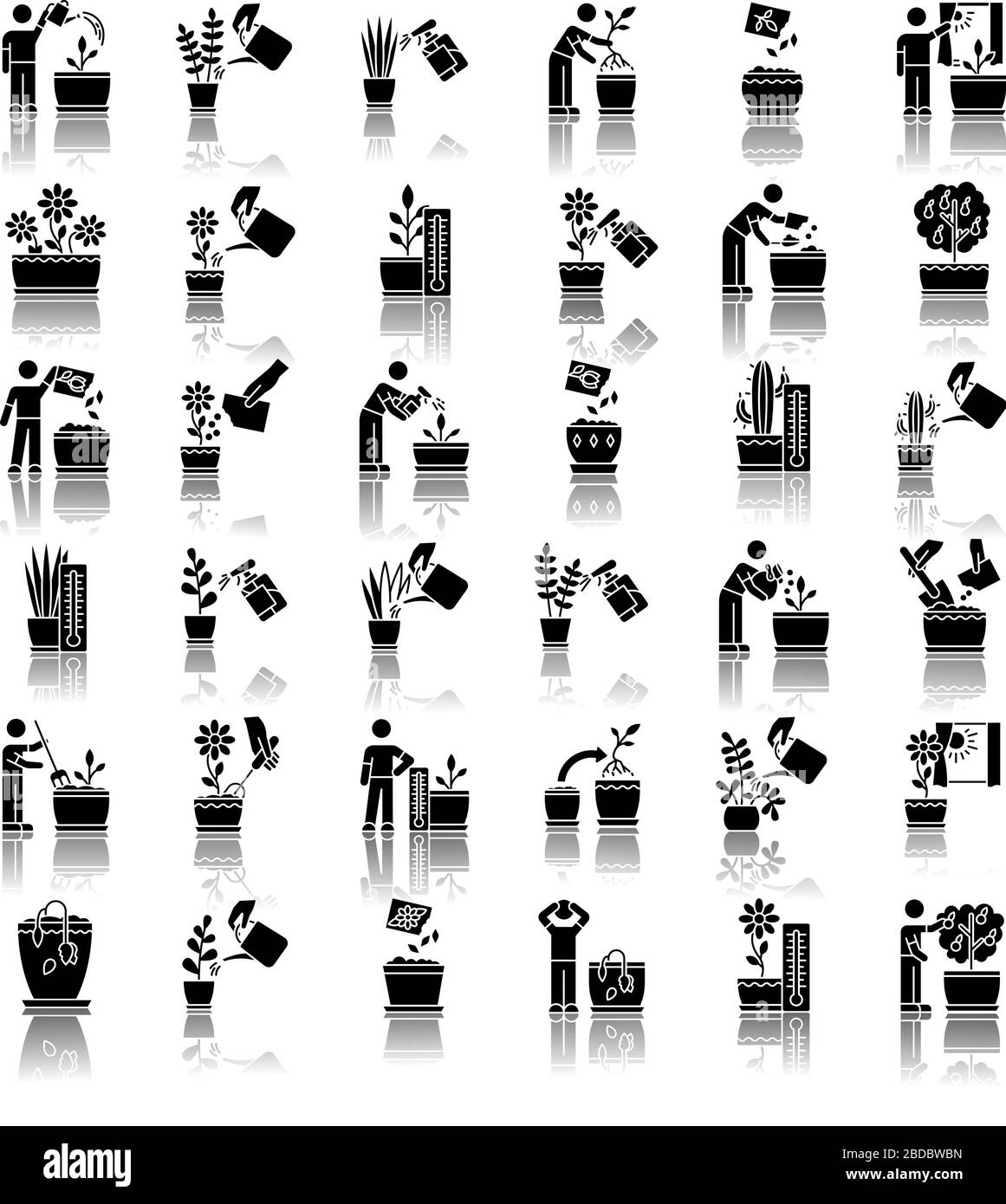 Repotting house plant Stock Vector Images - Alamy