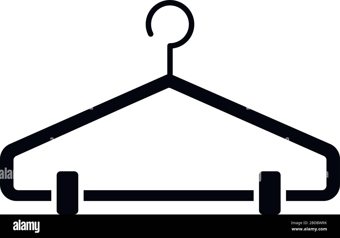 Hanger black glyph icon. Clothes rack, clothing hook, wardrobe item ...