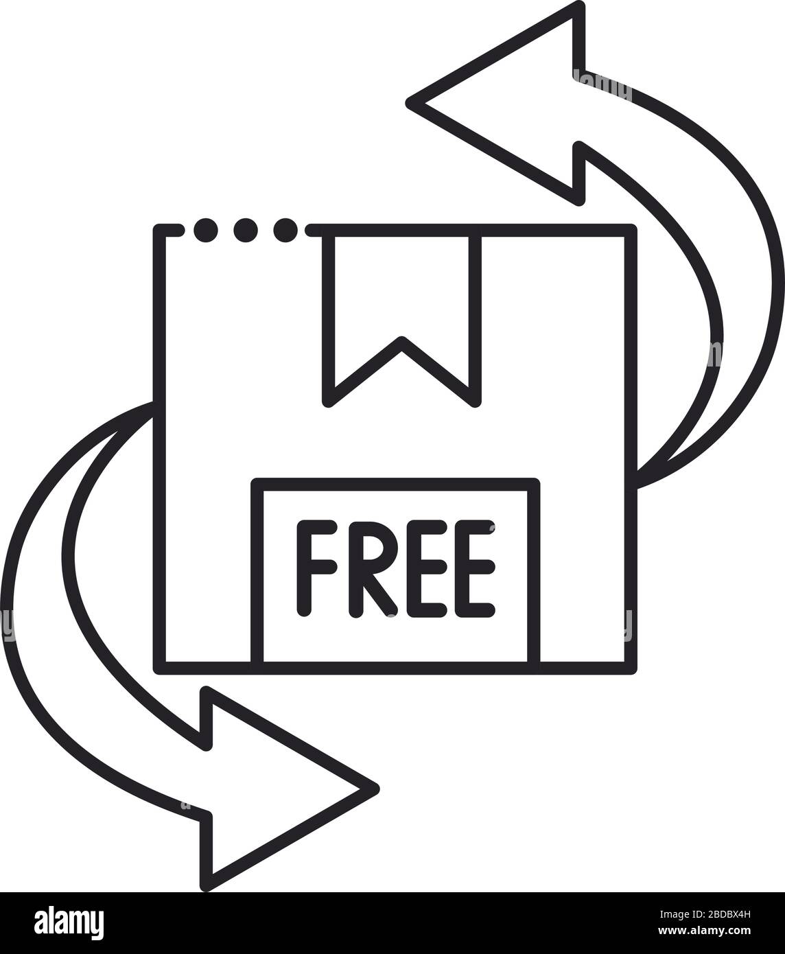 delivery free box with arrows line style icon Stock Vector Image & Art ...