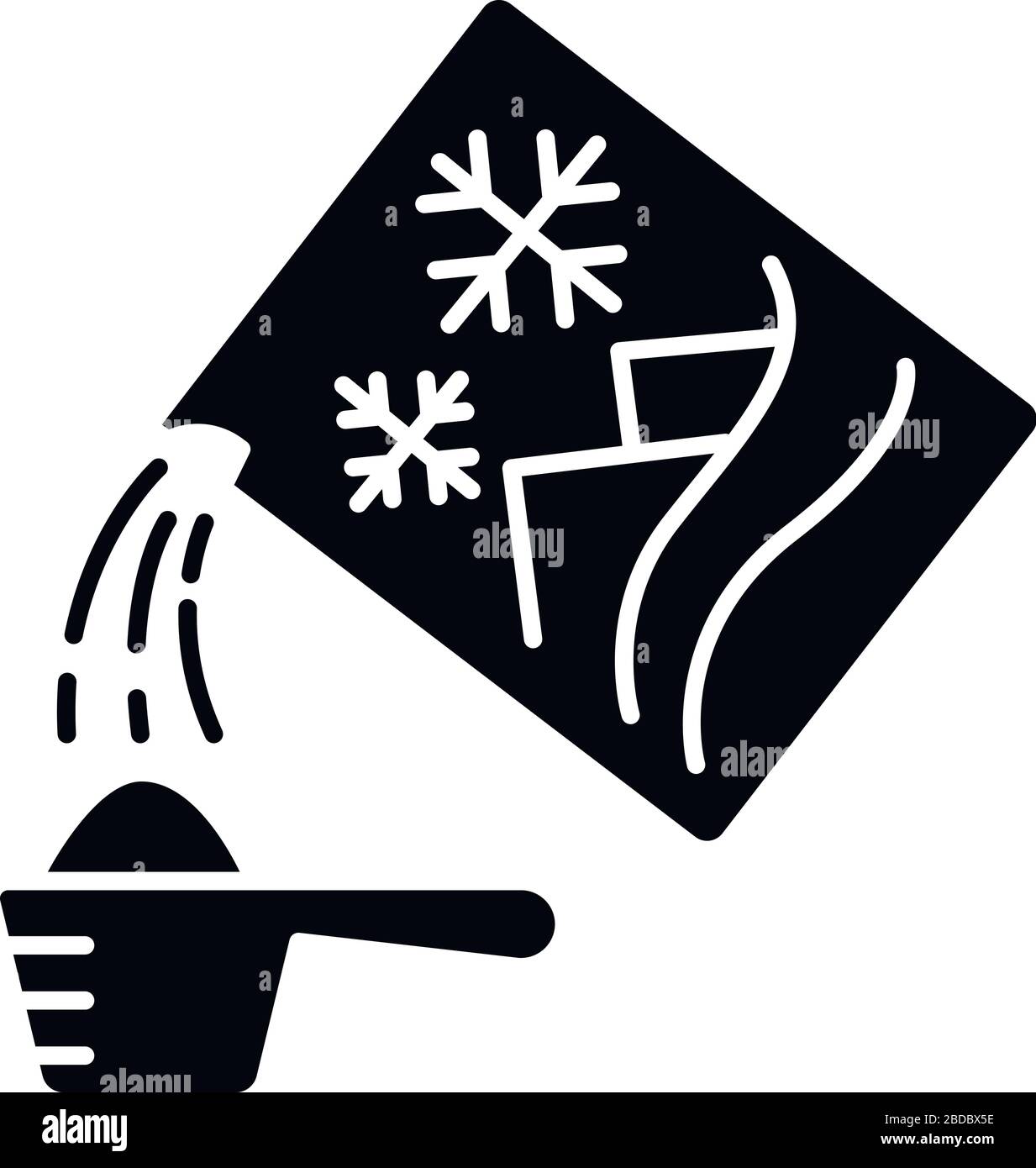 Washing powder black glyph icon. Cleaning product cardboard package ...