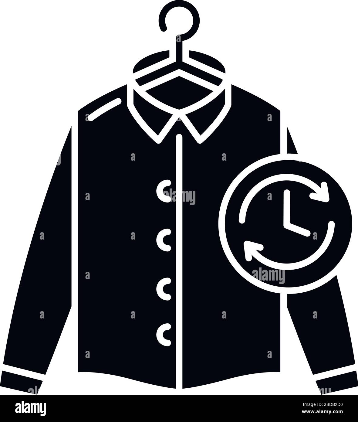 Express laundry black glyph icon. Clothes quick washing, dry cleaning ...