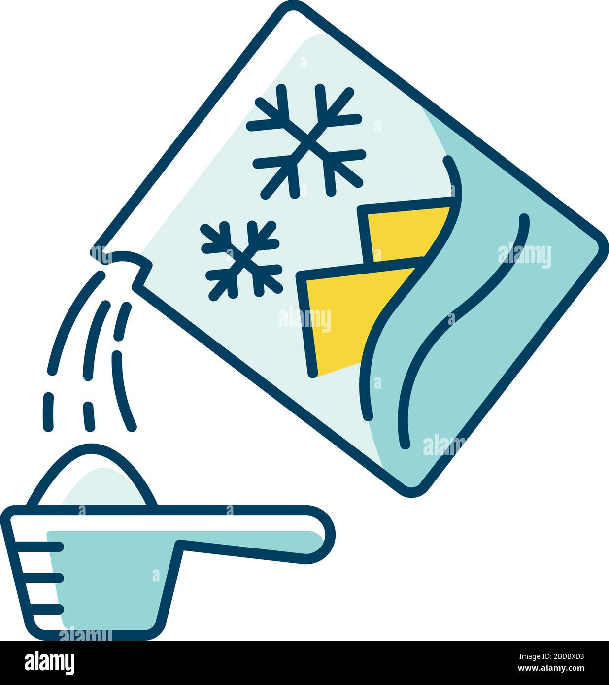 Washing powder blue and yellow RGB color icon. Cleaning product ...