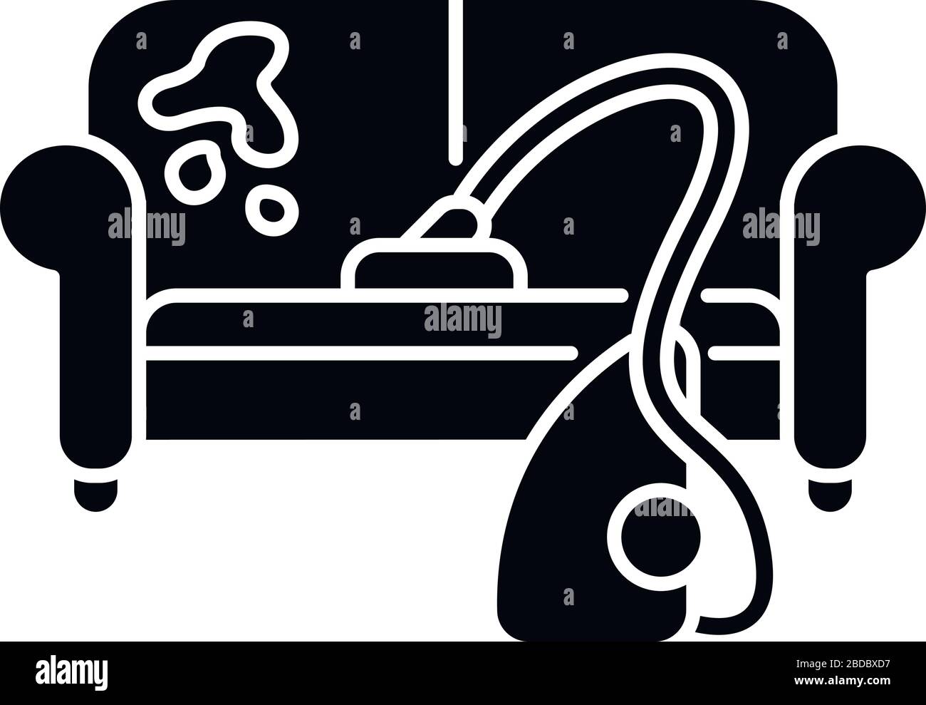 Furniture dry cleaning black glyph icon. Sofa professional washing ...