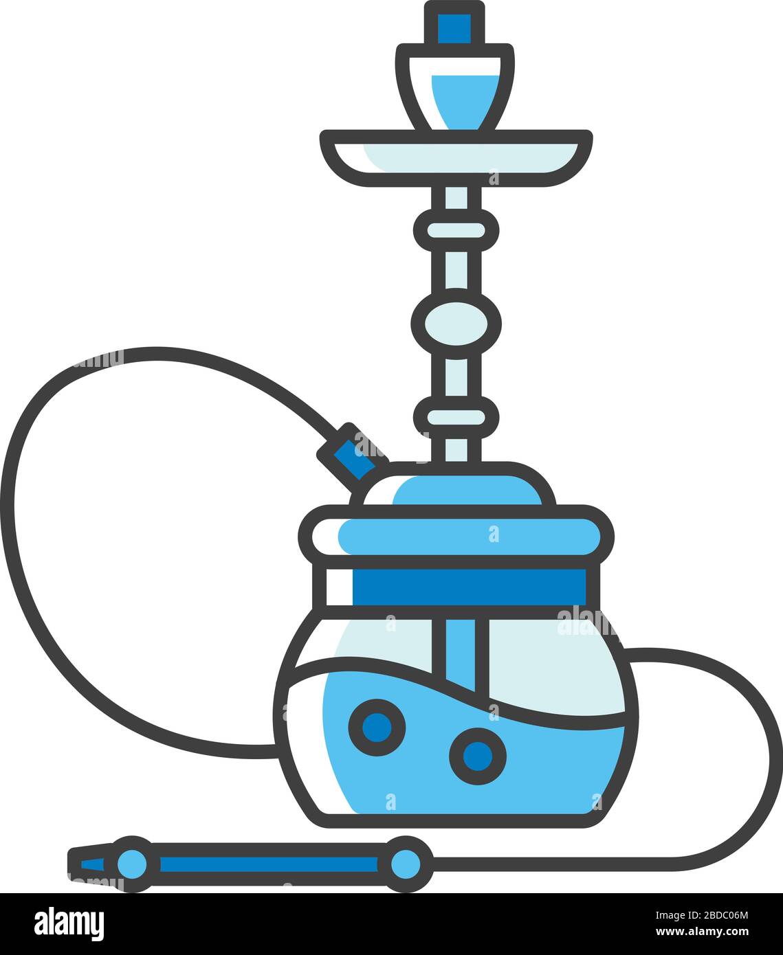Hookah RGB blue color icon. Sheesha house. Cultural qalyan. Nargile ...