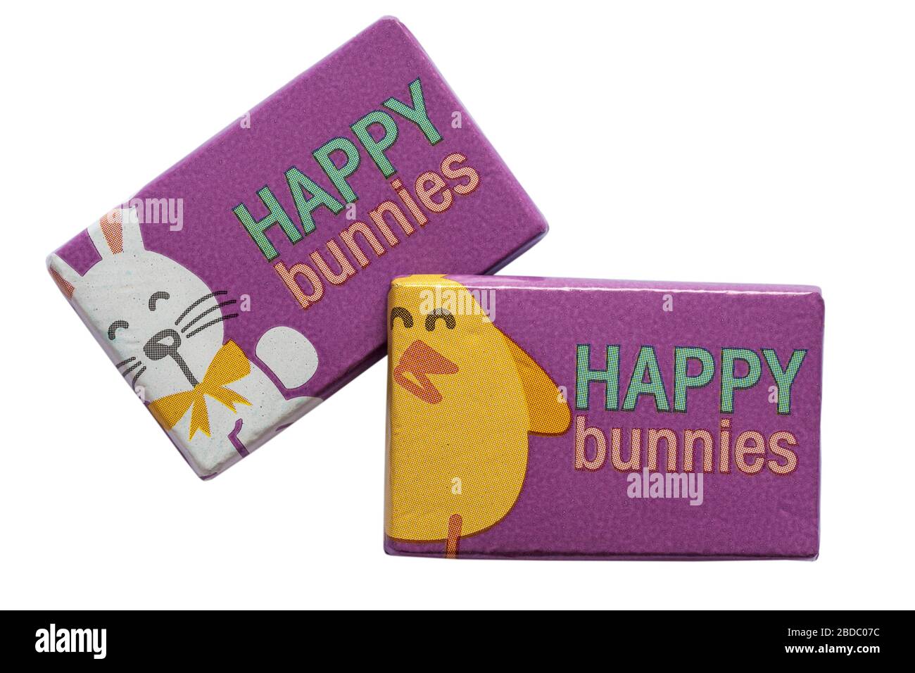 Happy bunnies milk chocolate bars isolated on white background - ideal ...