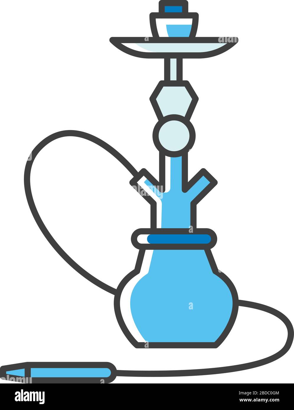 Hookah RGB blue color icon. Sheesha house. Hooka shop. Nargile lounge ...