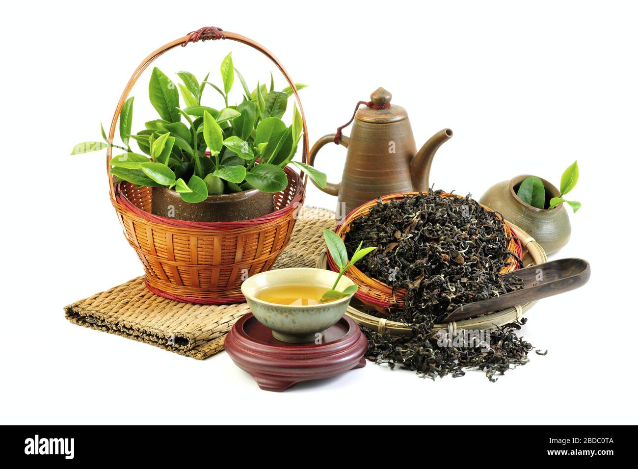 Chinese tea pot set on the white background Stock Photo - Alamy