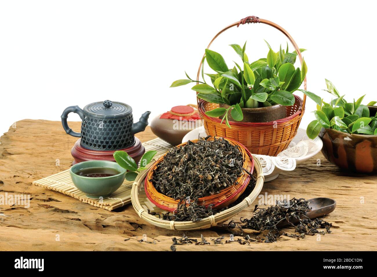 Chinese tea pot set on the white background Stock Photo - Alamy