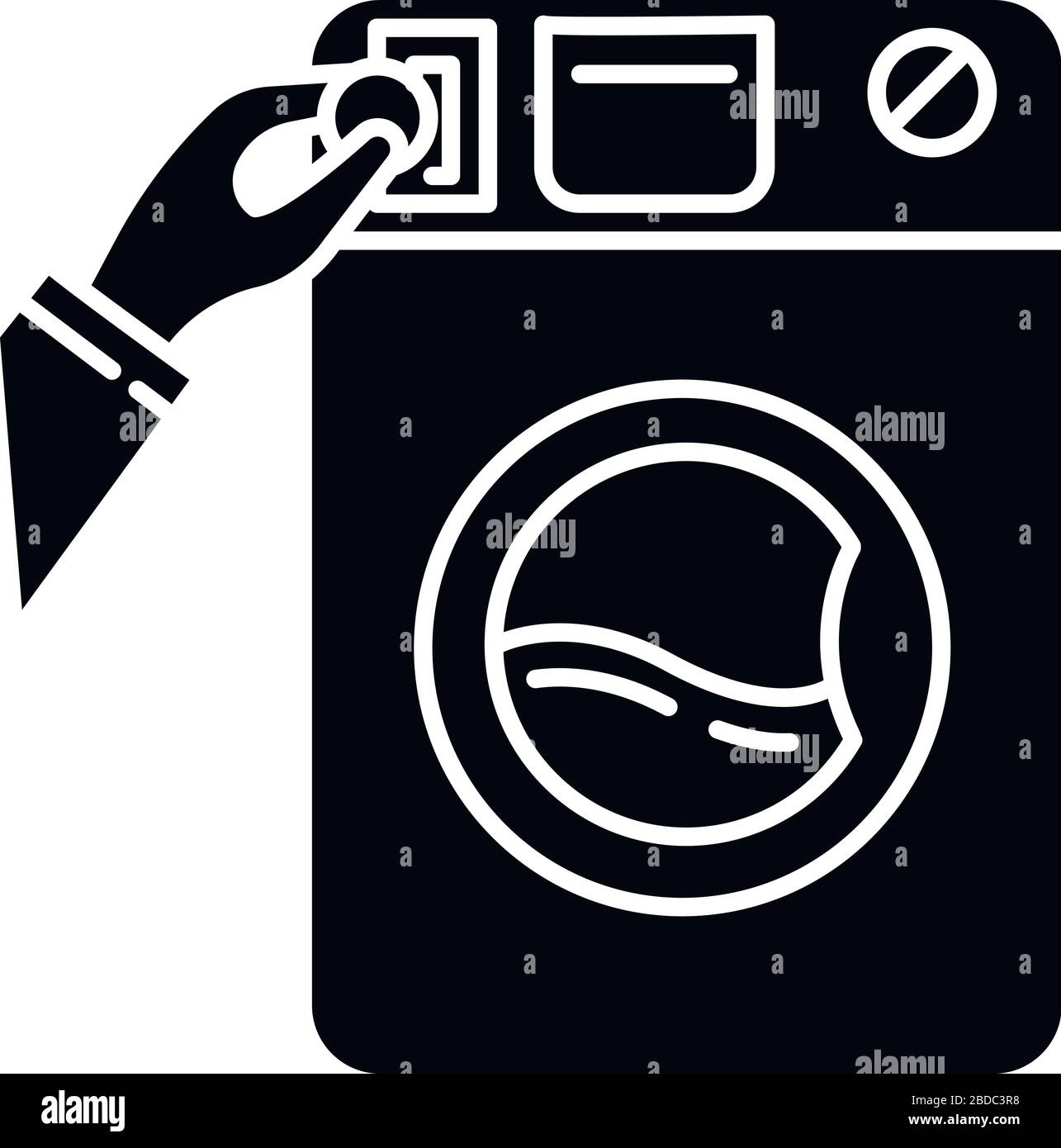Self-service laundry black glyph icon. Laundromat, washateria ...