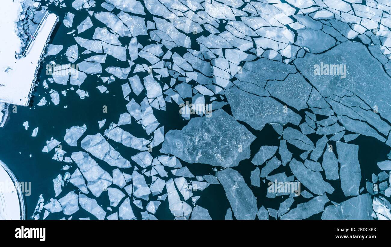 Aerial view of frozen Arctic Ocean, Finland Stock Photo - Alamy