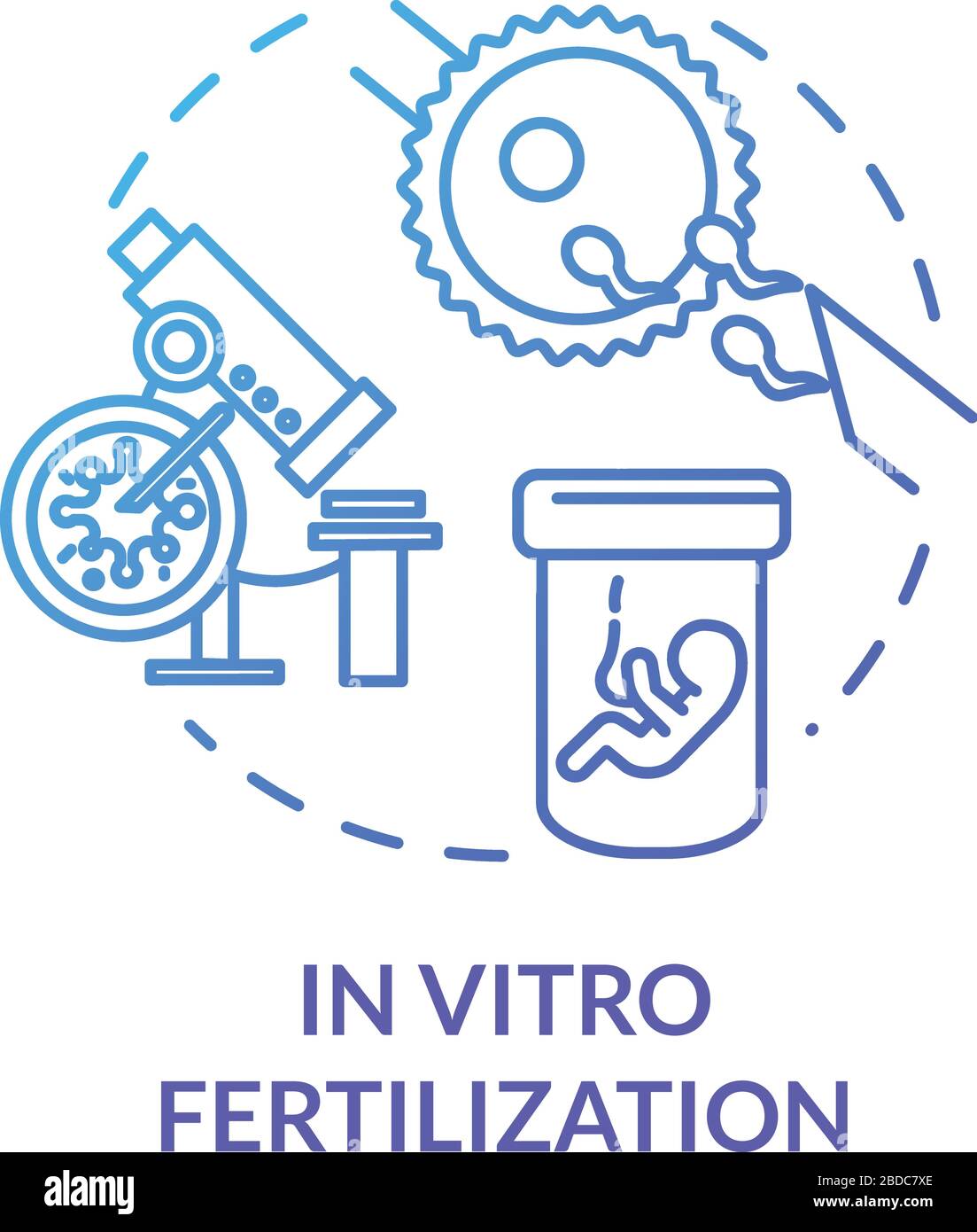 In vitro fertilization blue concept icon. Biotechnology. Alternative ...