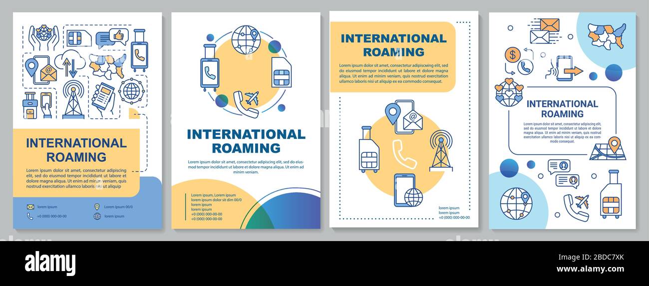 International roaming brochure template. Foreign service network use ...