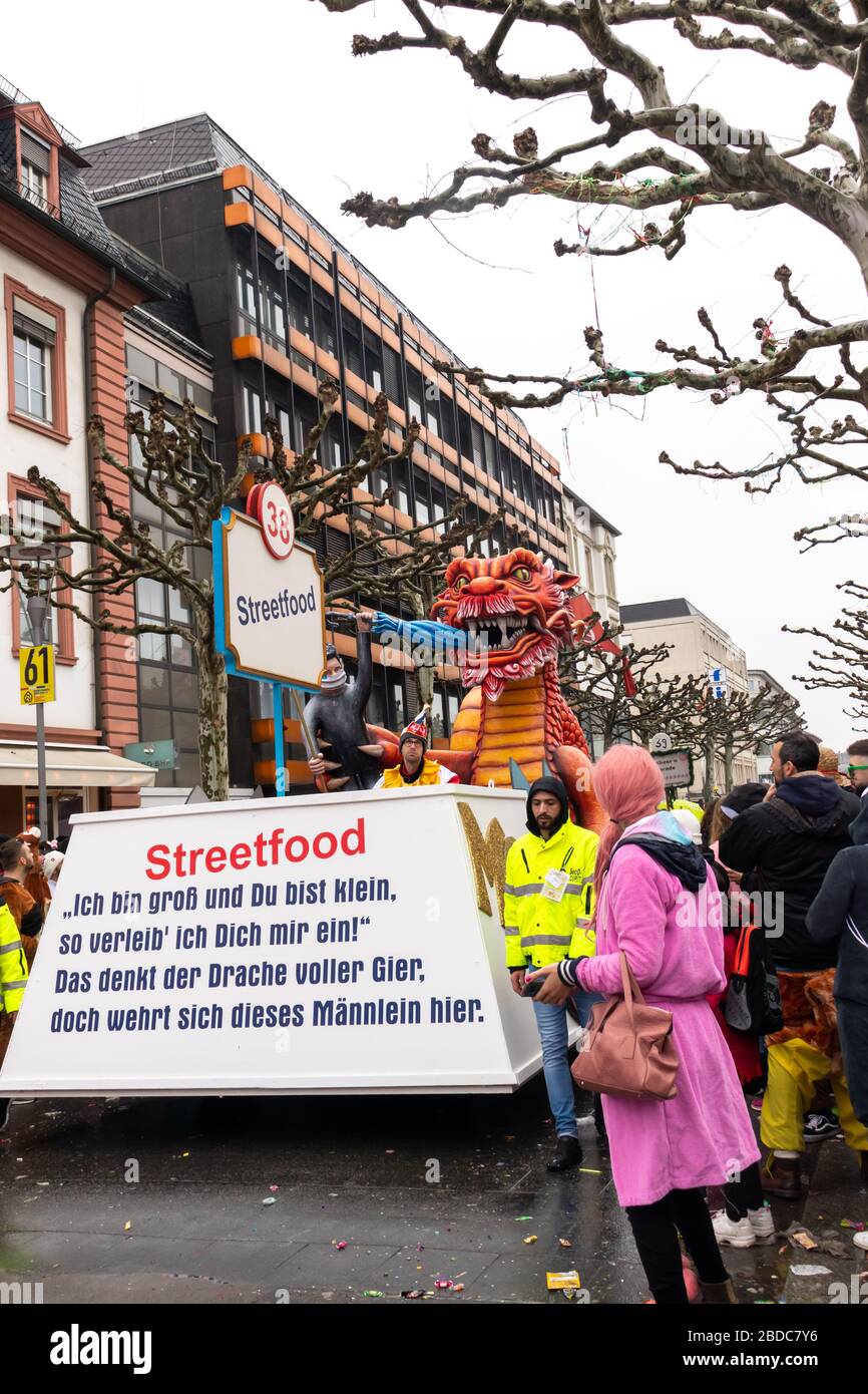 Political float in the Rose Monday parade in Mainz, Germany Stock Photo ...