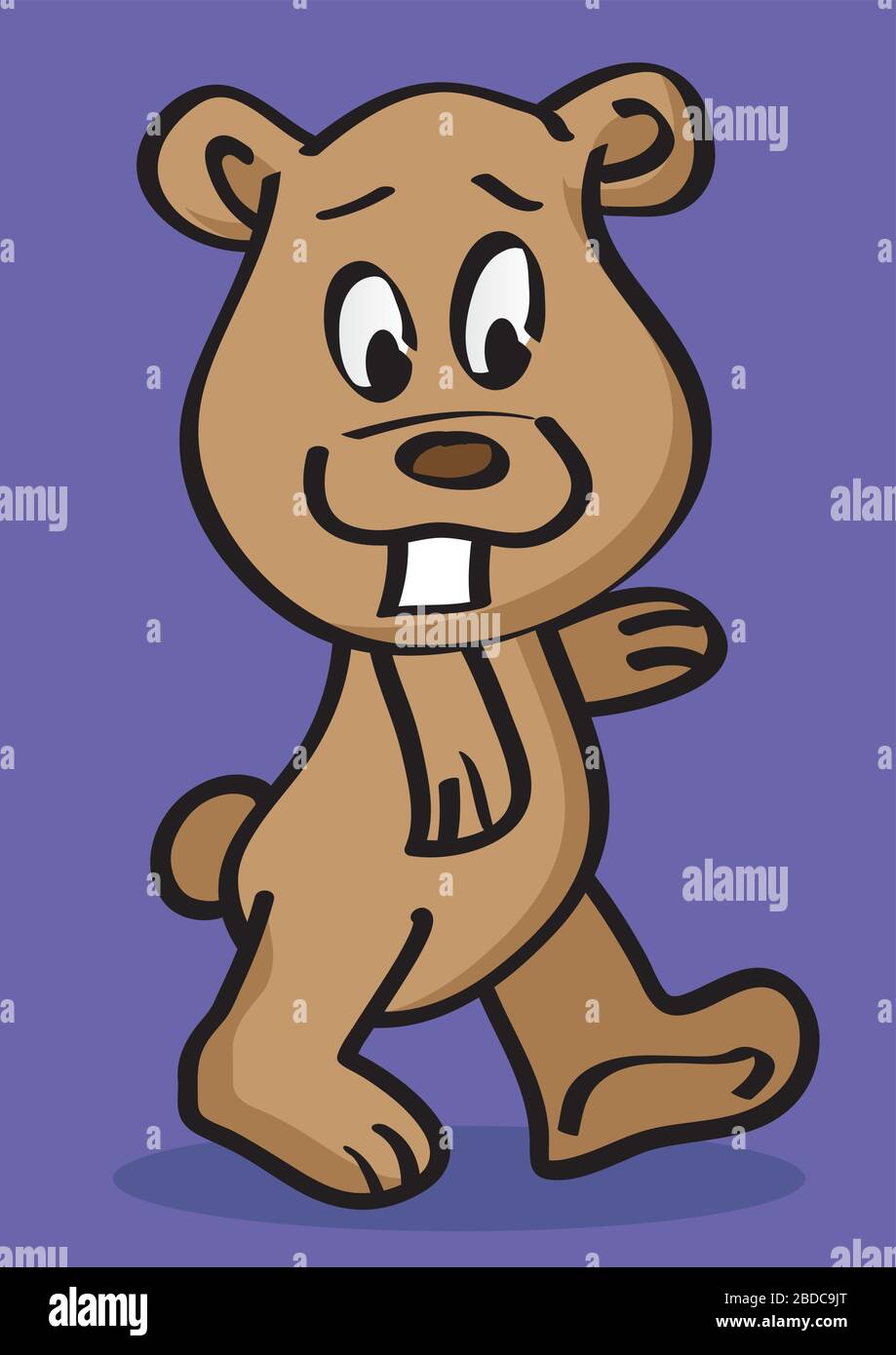 Vector illustration of a cute cartoon bear with a prominent tooth Stock ...