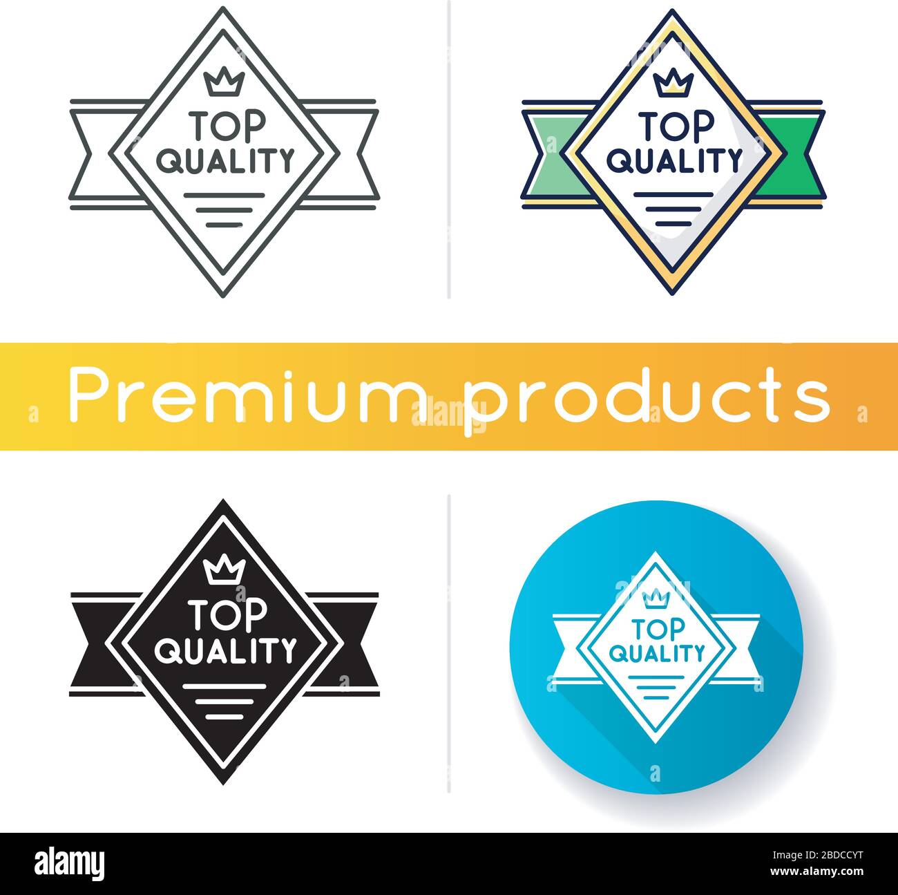 Top quality icon. Linear black and RGB color styles. Premium product ...