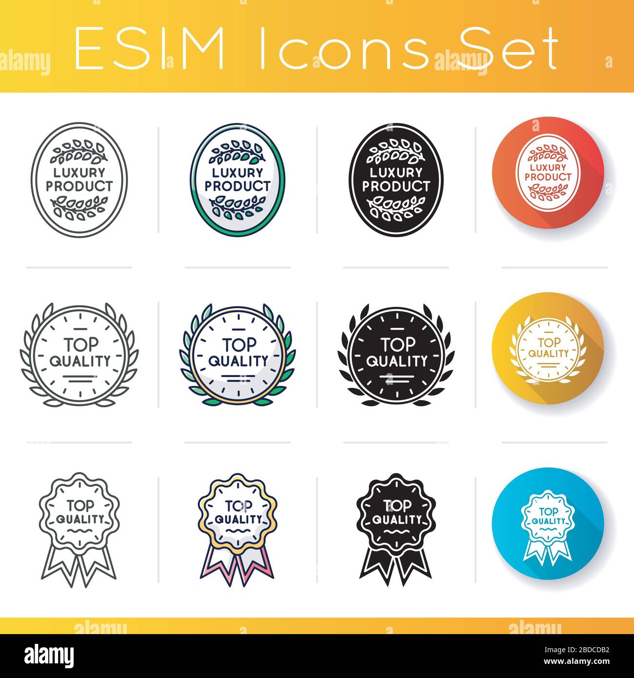 Premium products icons set. Linear, black and RGB color styles ...