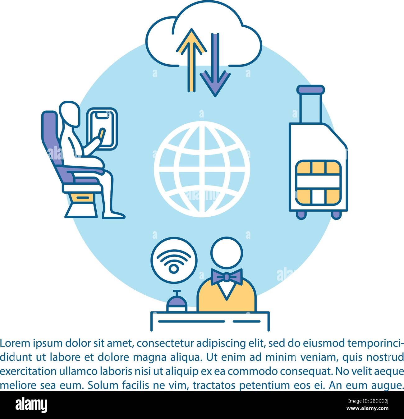 World SIM benefits concept icon with text. International SIM card ...