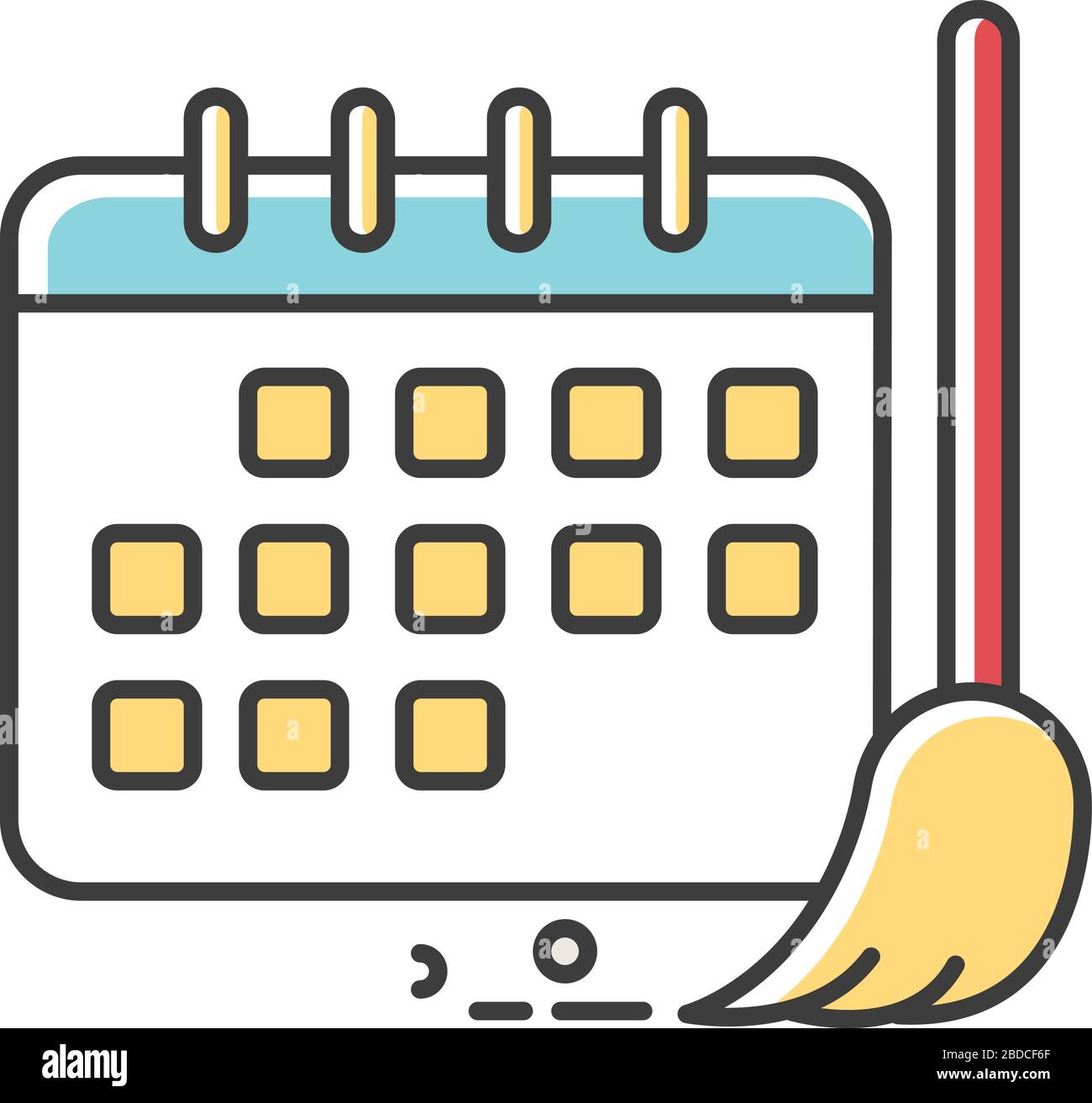 Cleaning schedule RGB color icon. Household chores. Plan, calendar ...