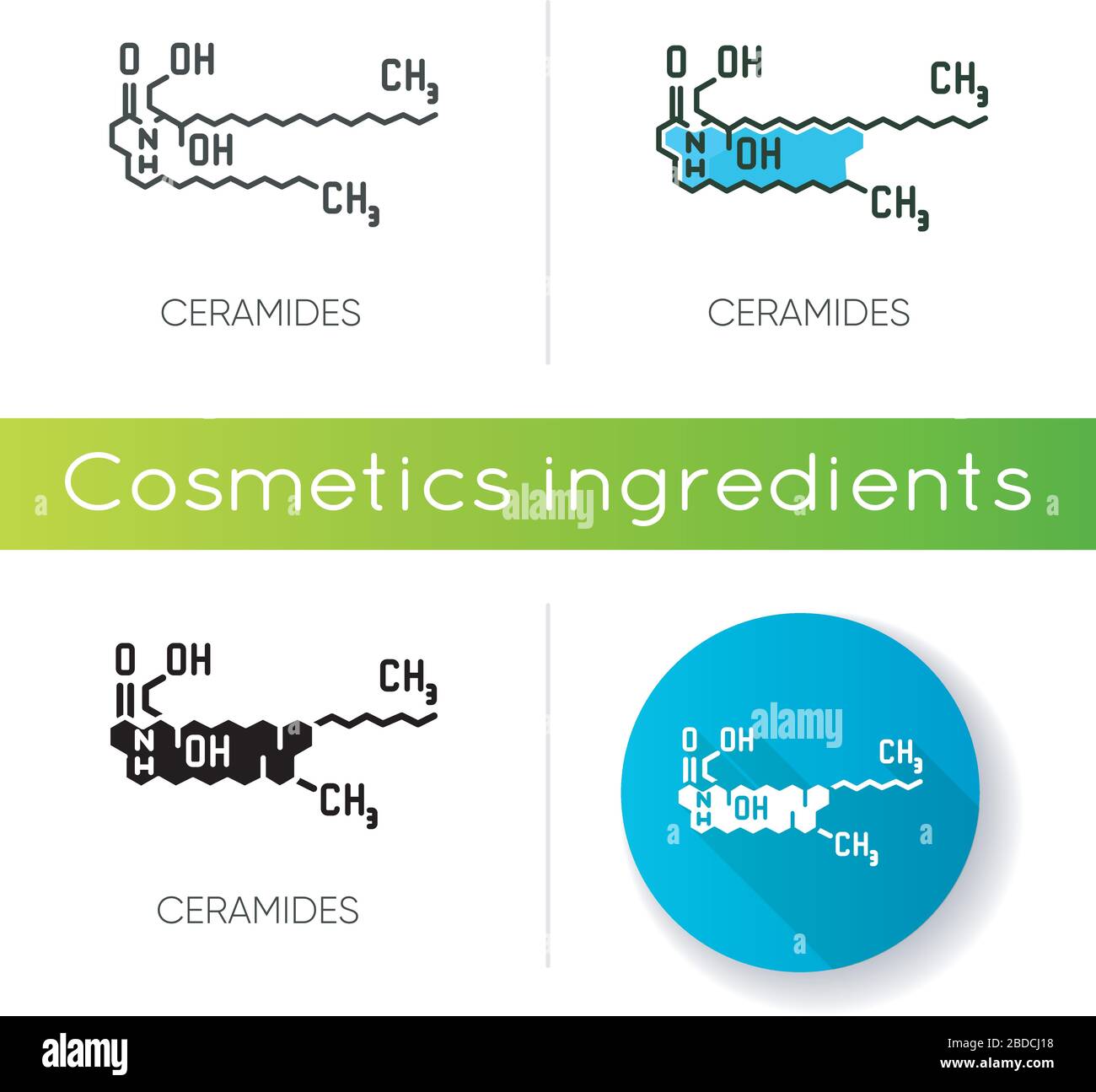 Ceramide icon. Chemical skeletal structure. Scientific formula ...