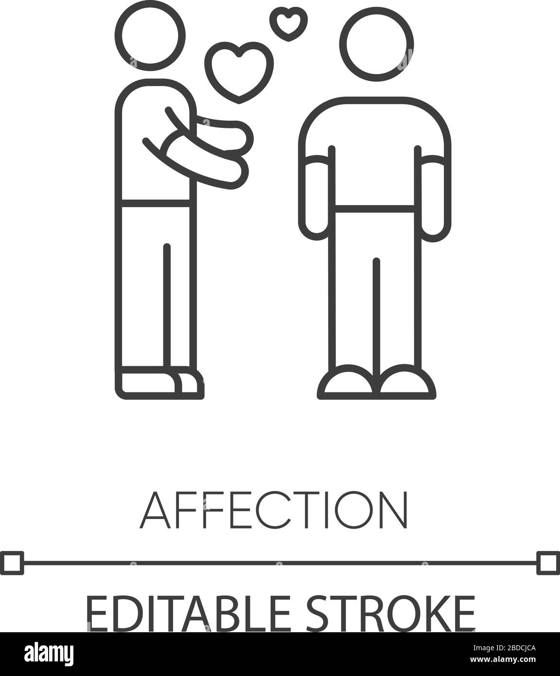 Affection pixel perfect linear icon. Thin line customizable ...