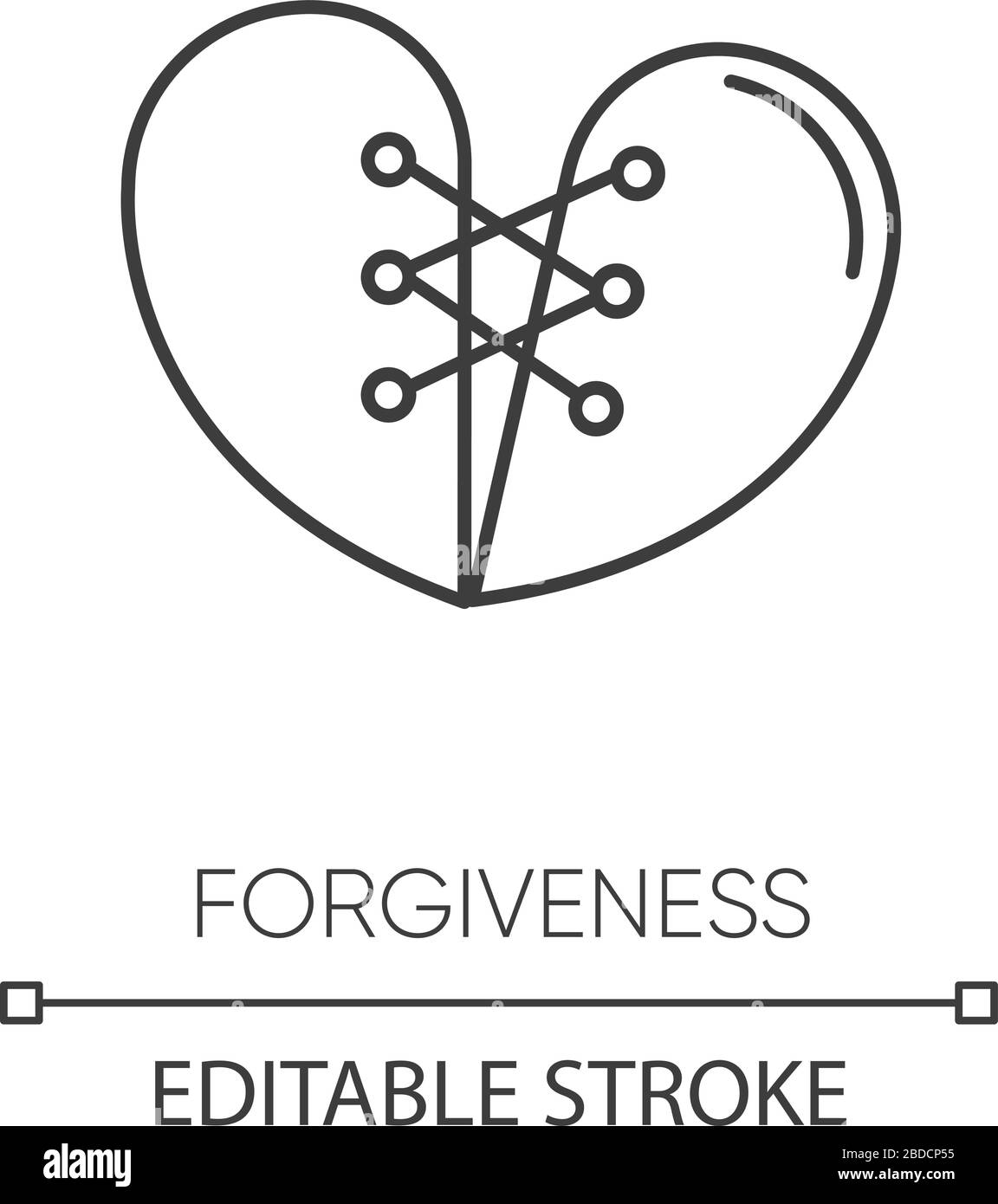 Forgiveness pixel perfect linear icon. Thin line customizable ...