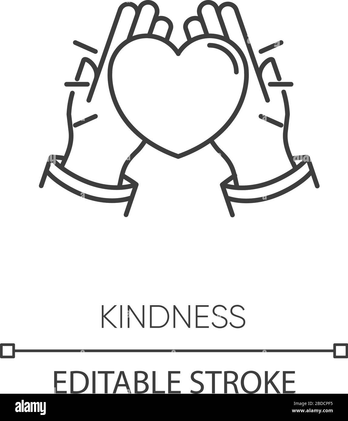 Kindness pixel perfect linear icon. Thin line customizable illustration ...
